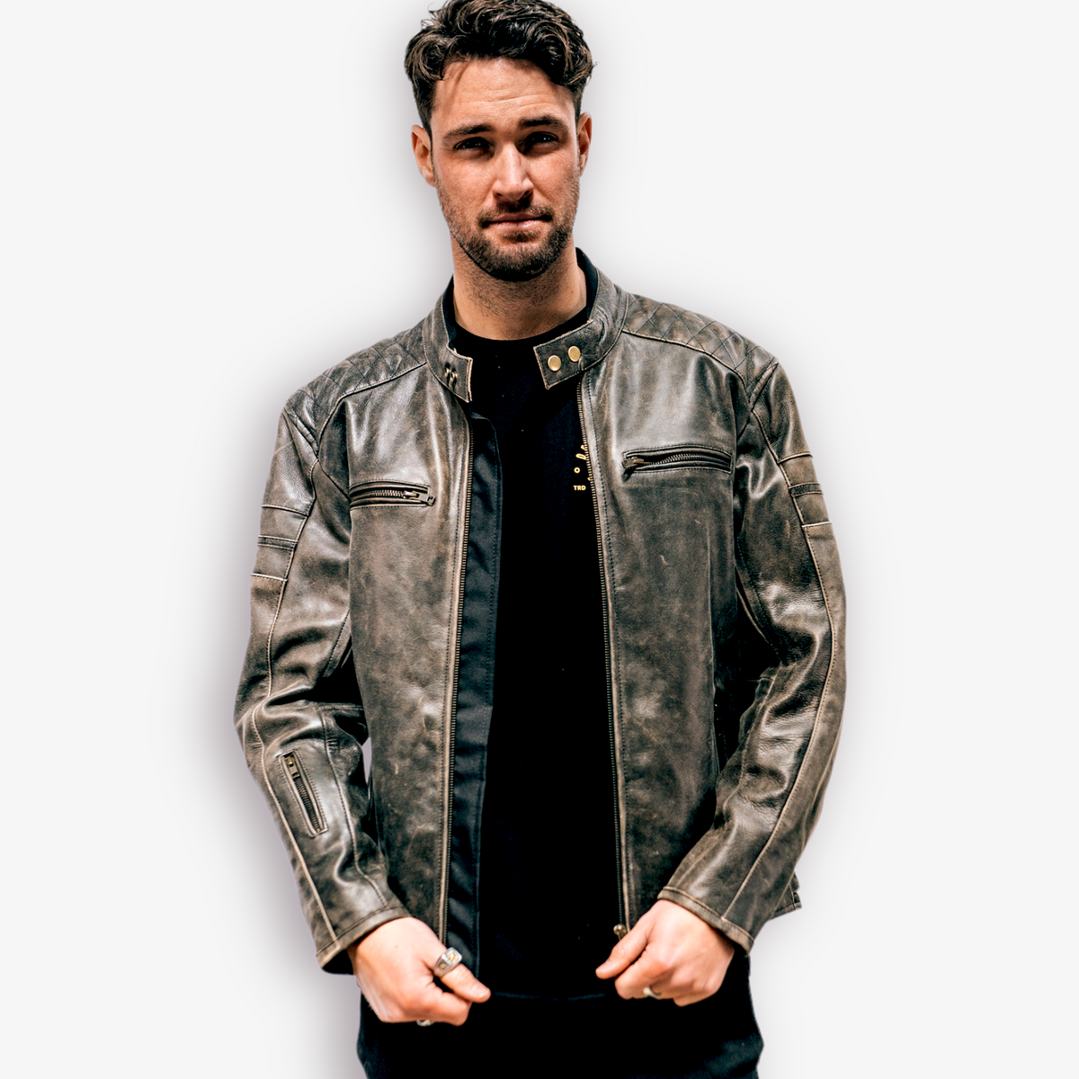 Bobber Jacket | Black Pup Leather Motorcycle Jacket | Cafe Racer Club