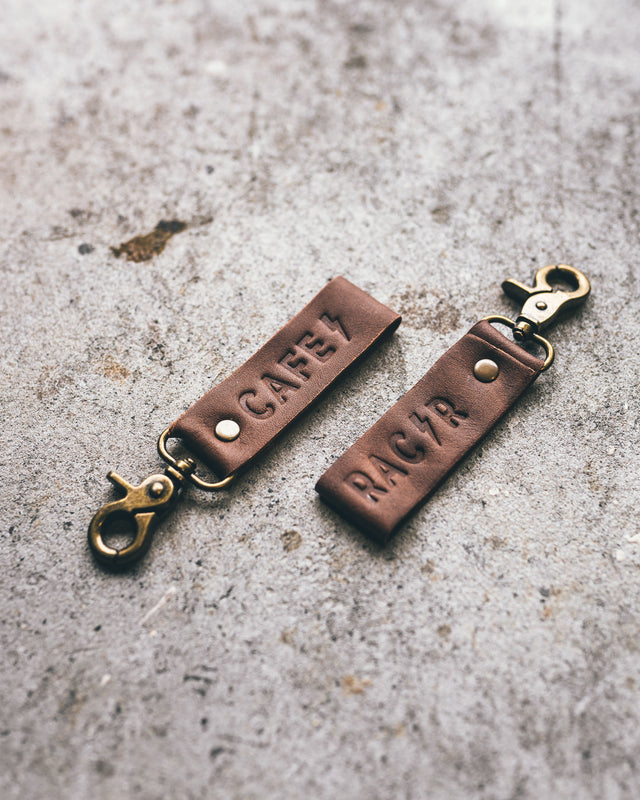 Cafe Racer Leather Keychain | Motorcycle Keychains | Cafe Racer Club