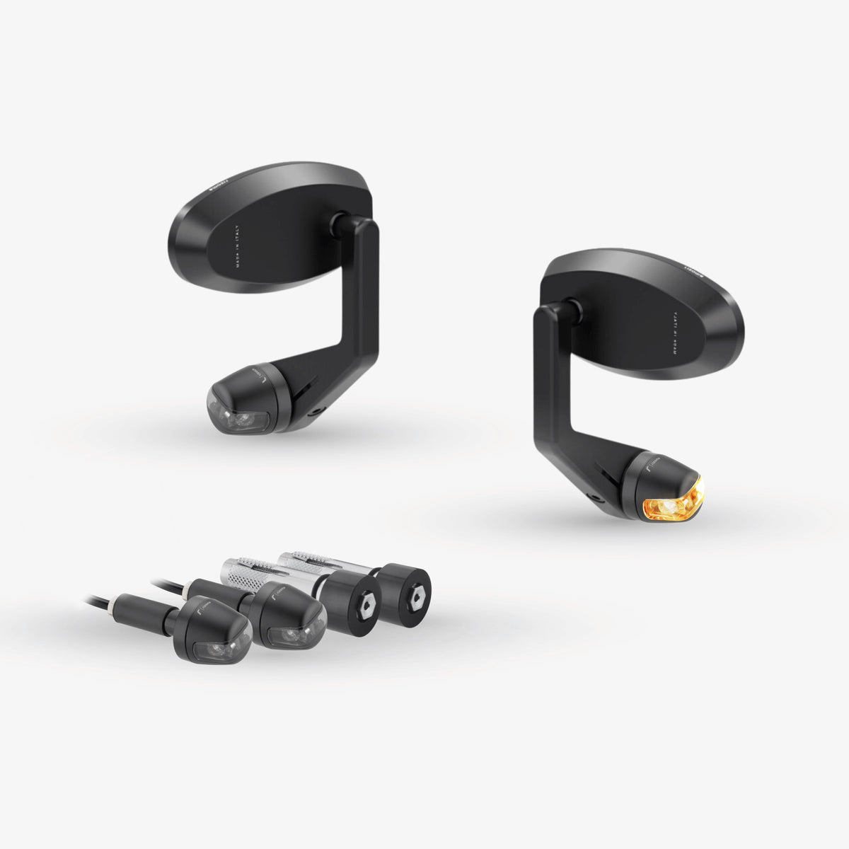 Rizoma Sguardo Bar End Indicators & Retro Mirror Kit | Cafe Racer Club