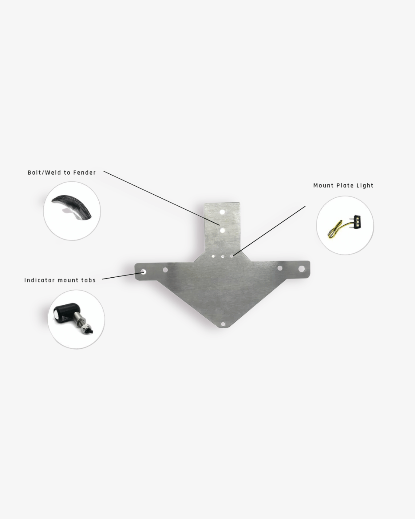 Universal Motorcycle Tail Tidy | Steel Tail Tidy Kit | Cafe Racer Club